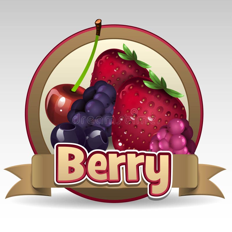 Berry label stock vector. Illustration of freshness, drink - 58814580