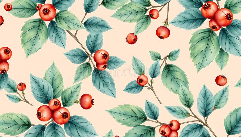 Berry Pattern Design, Cherry Berries, Fruit Pattern, Berry Background ...