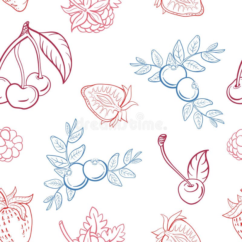 Berry Pattern stock vector. Illustration of healthy, collection - 56209350