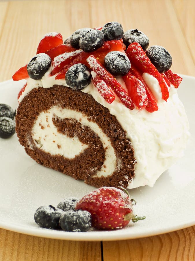 Berry roulade stock image. Image of berries, baked, roulade - 19442555