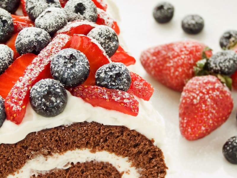 Berry roulade stock photo. Image of berries, strawberry - 19544334