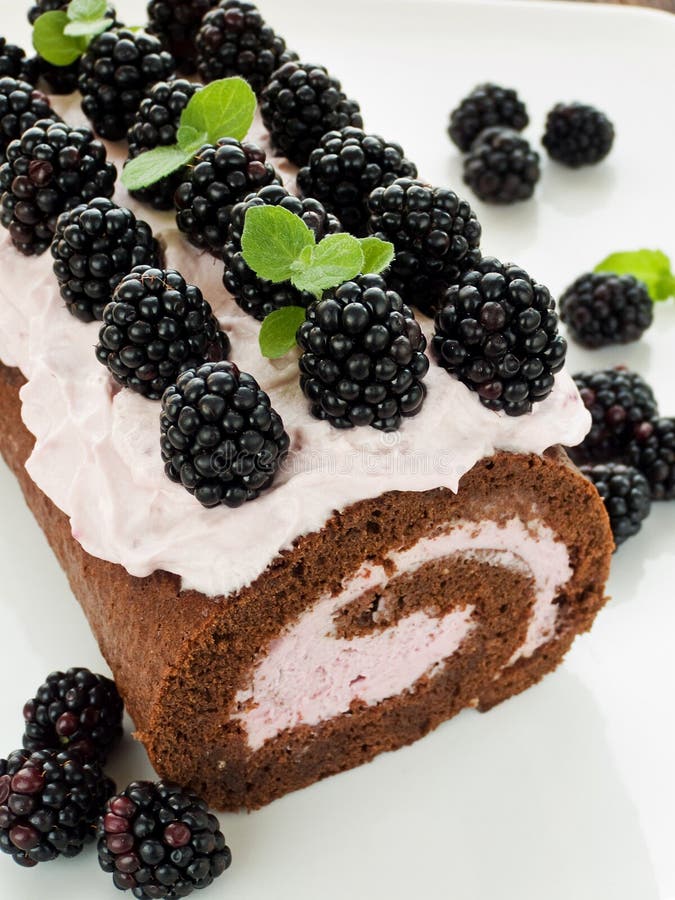 Berry roulade stock image. Image of gourmet, fruitcake - 20711041