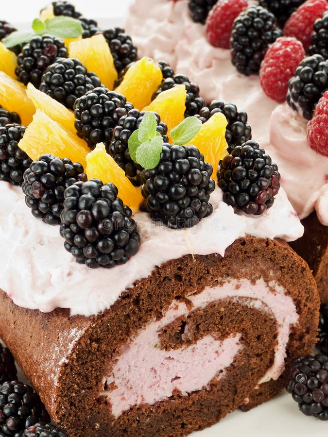 Berry roulade stock photo. Image of bright, cake, citrus - 20711042