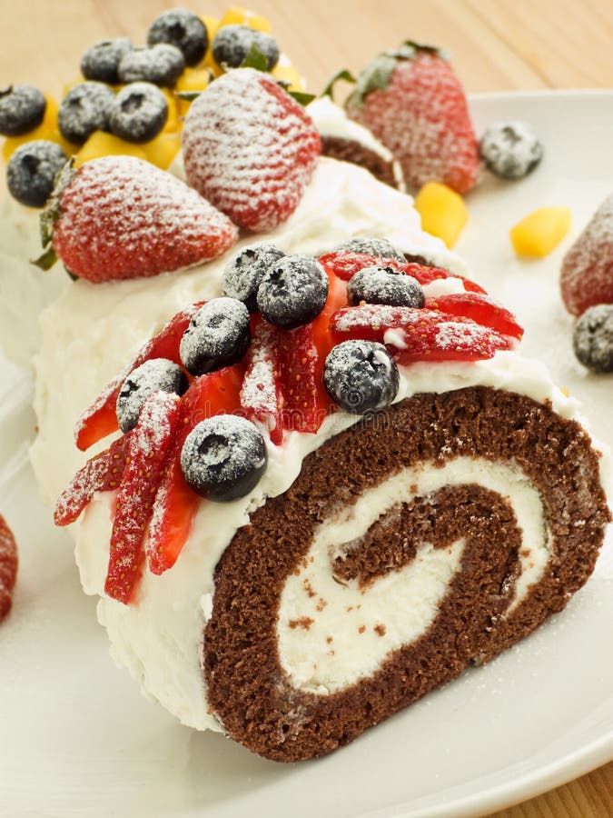 Berry roulades stock image. Image of homemade, blueberries - 19442557