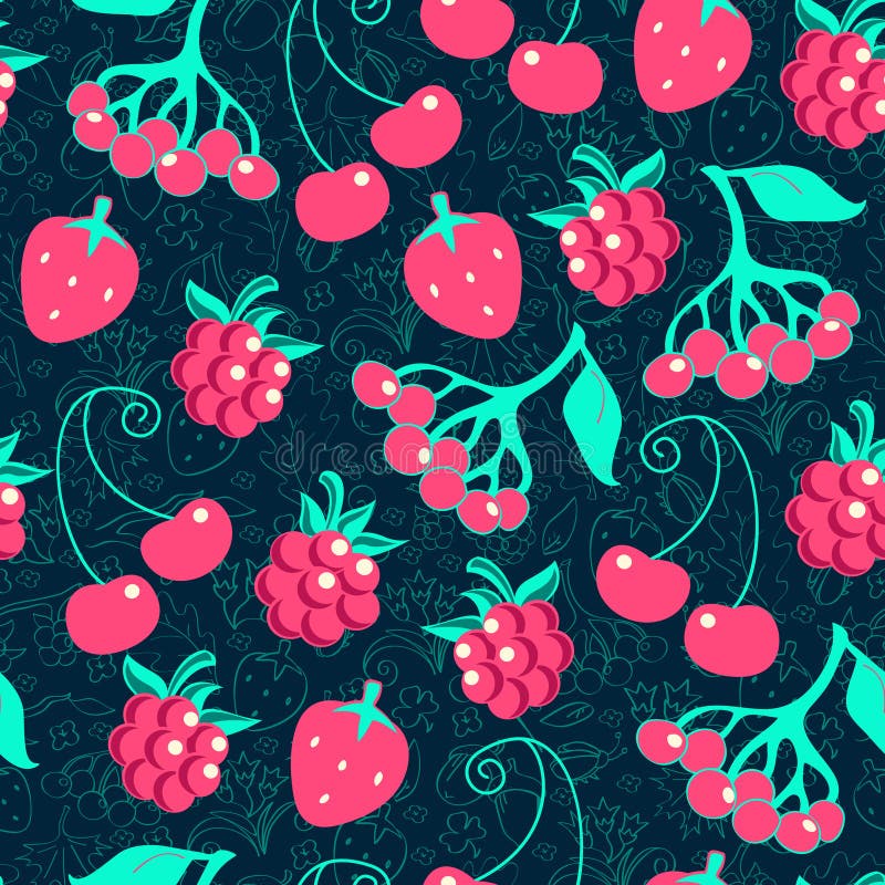 Berry seamless pattern stock illustration. Illustration of park - 31394292