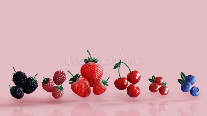 Berry Set. Ripe Red and Blue Berries Stock Illustration - Illustration ...