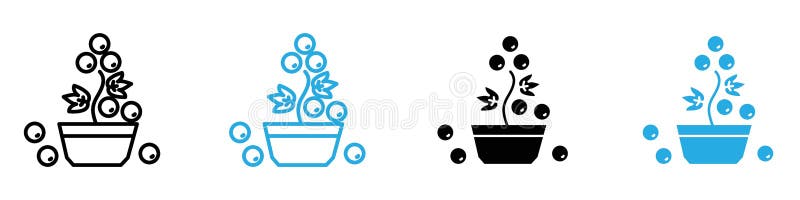 Berry Shrubs and Vines Icon Vector Set Collection for Web Stock Vector ...