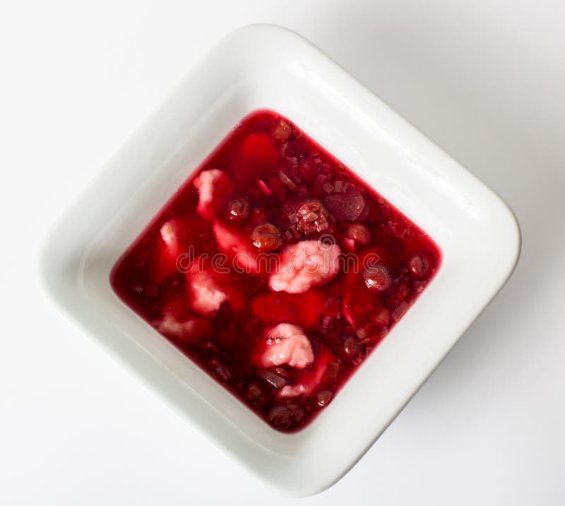 Berry Soup with Dumplings on White Stock Image - Image of dish, berries ...
