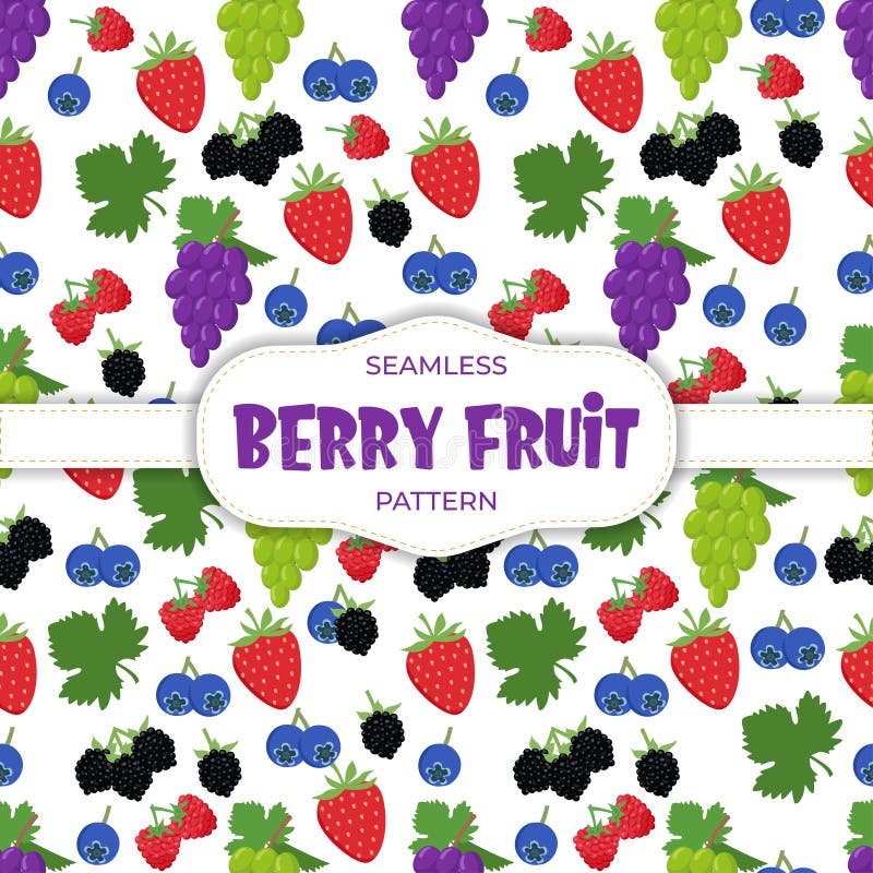 Berry Summer Tropical Fruits Seamless Background Pattern Background Vector Stock Vector ...