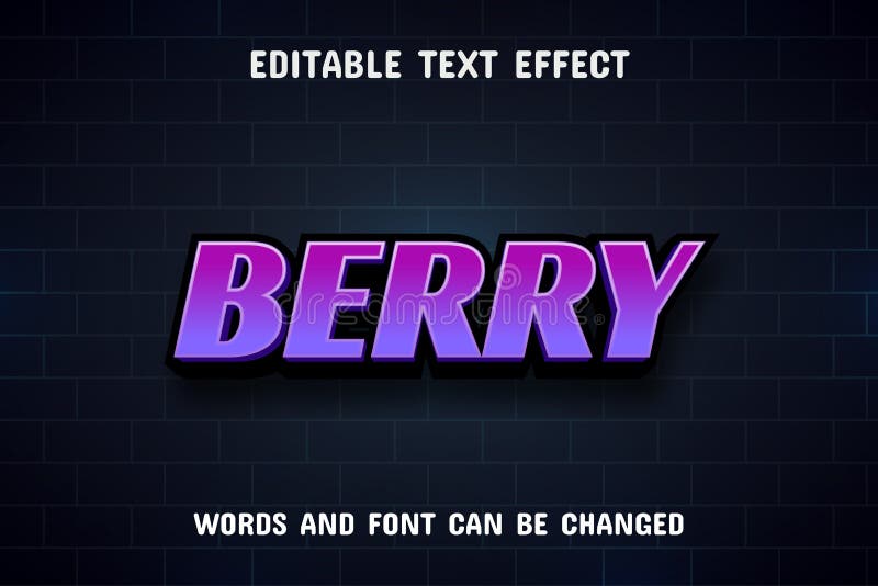 Berry Text - Editable Text Effect Stock Vector - Illustration of logo ...