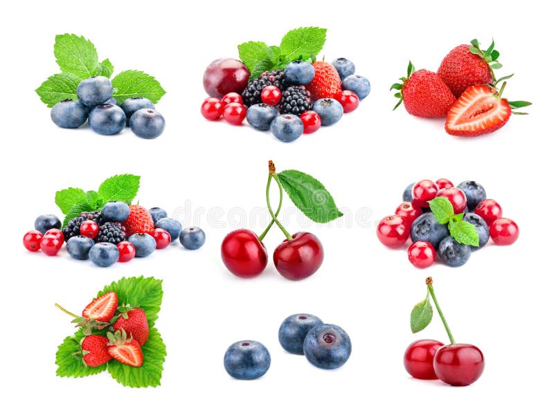 Berry Theme Mix Composed of Different Images. Stock Image - Image of ...