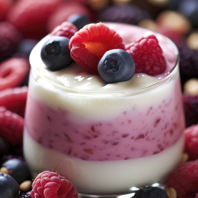 Berry Yogurt stock illustration. Illustration of closeup - 283420598