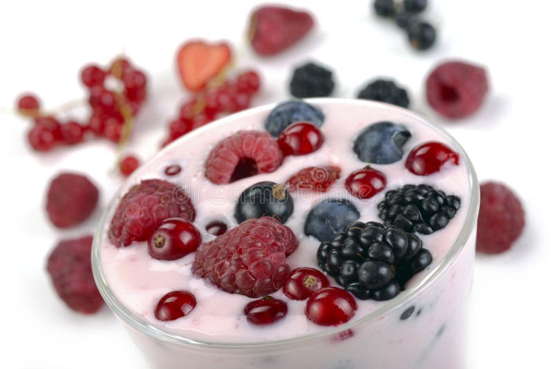 Berry yogurt with berries stock image. Image of black - 40373565