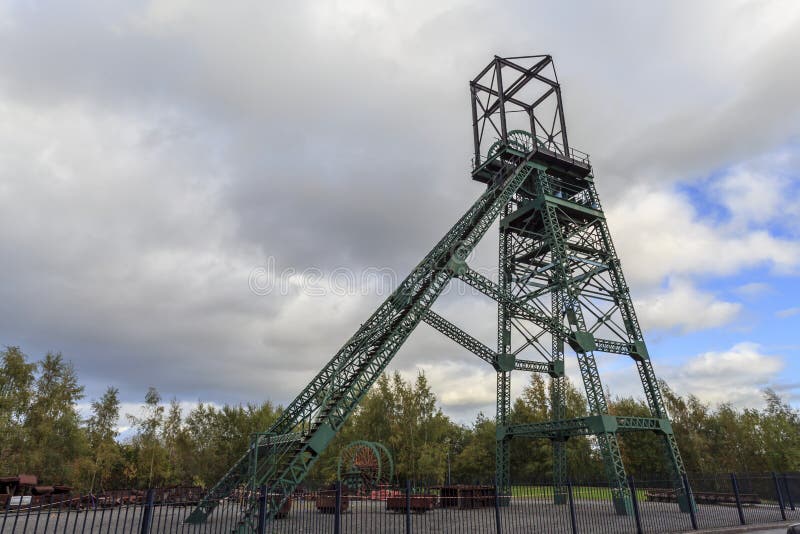 Bersham Colliery headframe stock photo. Image of north - 83339402