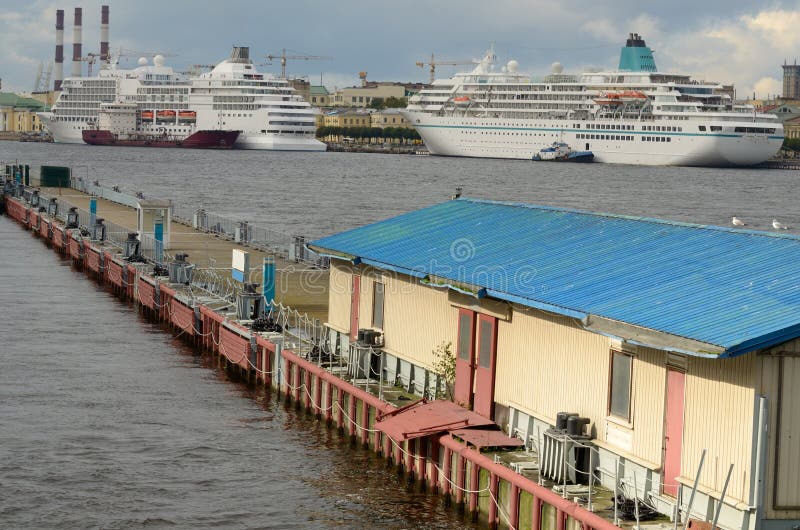 The Berth for the Ship in the City. Stock Photo - Image of moored ...