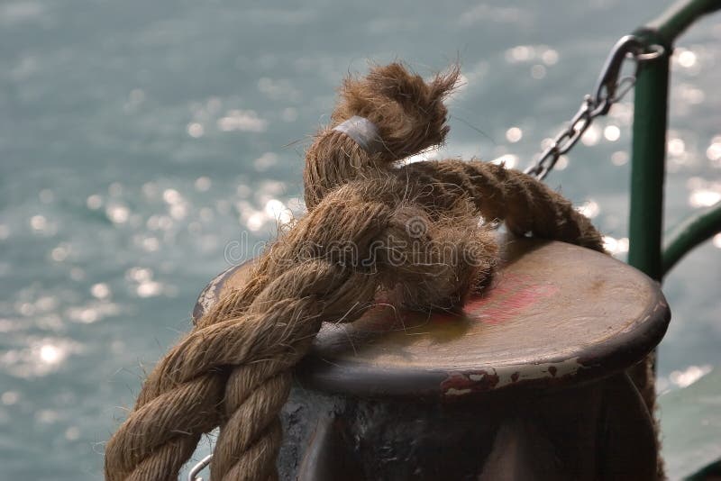 Berthing Ropes on a Pier with the Big Ship, Vacation Travel Concept ...