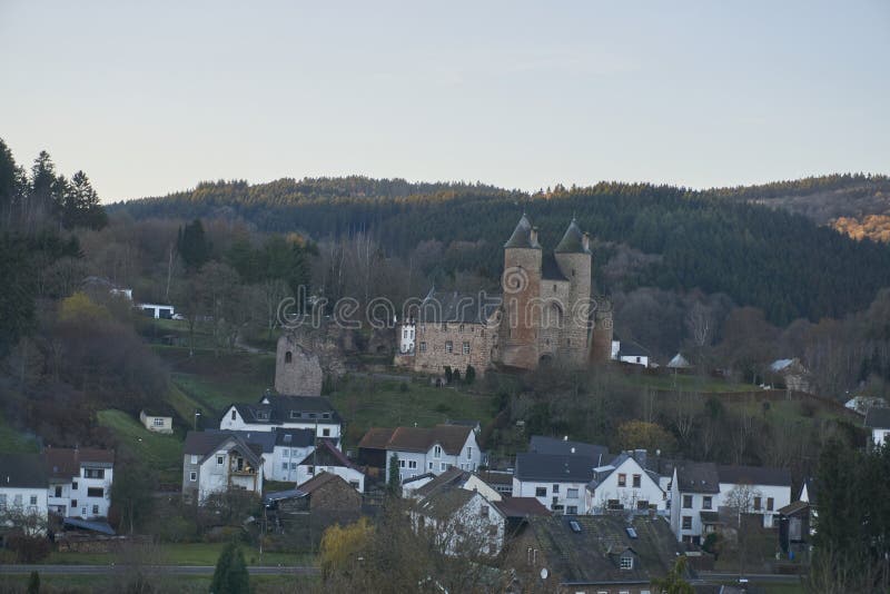 Bertrada - Castle in the Eifel Germany on a Cloudy December Day Stock ...