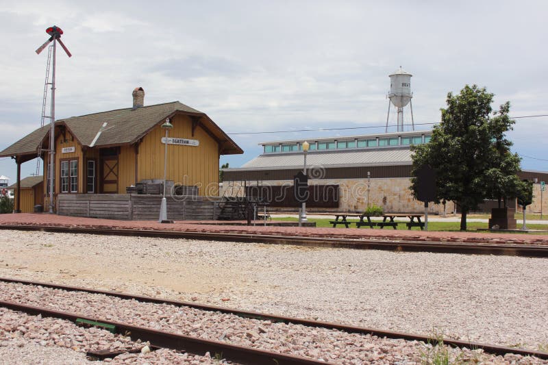 Bertram, TX - June 8, 2023: Historic Train Depot with Library in ...