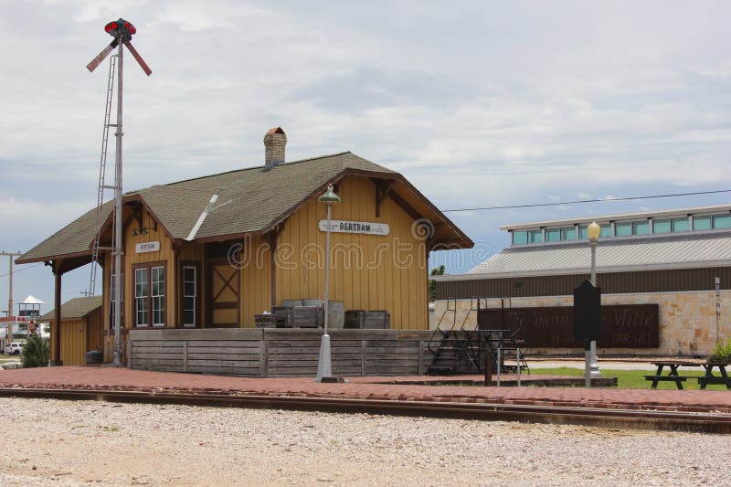 Bertram, TX - June 8, 2023: Historic Train Depot with Library in ...