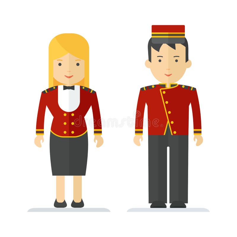 Berufhotelservice-Mann Und -frau Vektor Abbildung - Illustration von ...