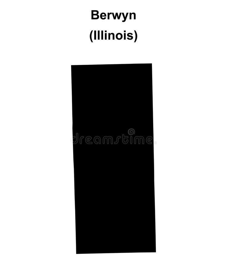 Berwyn outline map stock vector. Illustration of template - 357274300