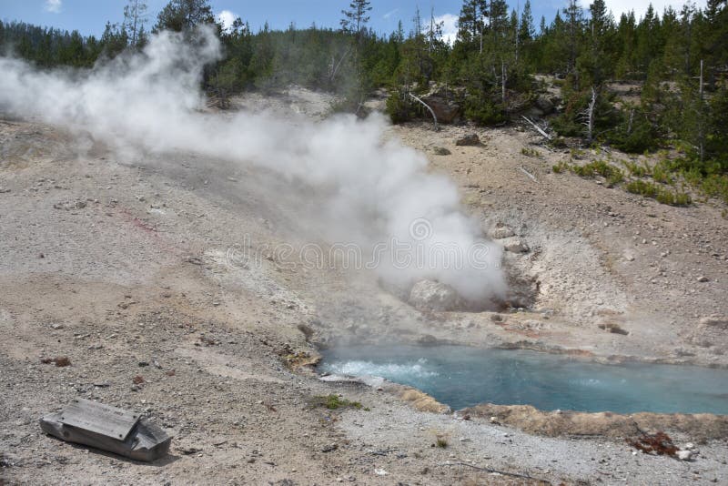 Beryl Spring at Yellowstone National Park Stock Photo - Image of green ...