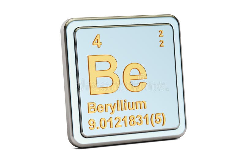 Beryllium Sign. Black and White. Chemical Element. Mendeleev Table ...