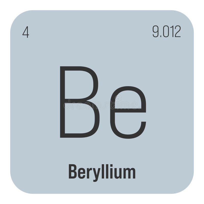 Beryllium, Be, Periodic Table Element Stock Illustration - Illustration of scientific ...