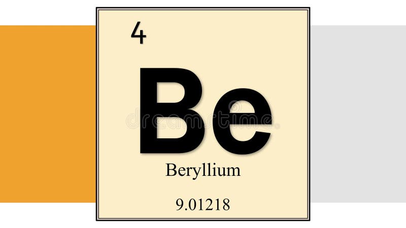 Beryllium Chemical Element Symbol on Orange Gray Colored Solid ...