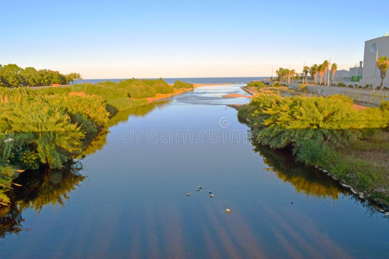 Mouth To The Sea Of The Rio Besos Stock Image - Image of mediterranean ...