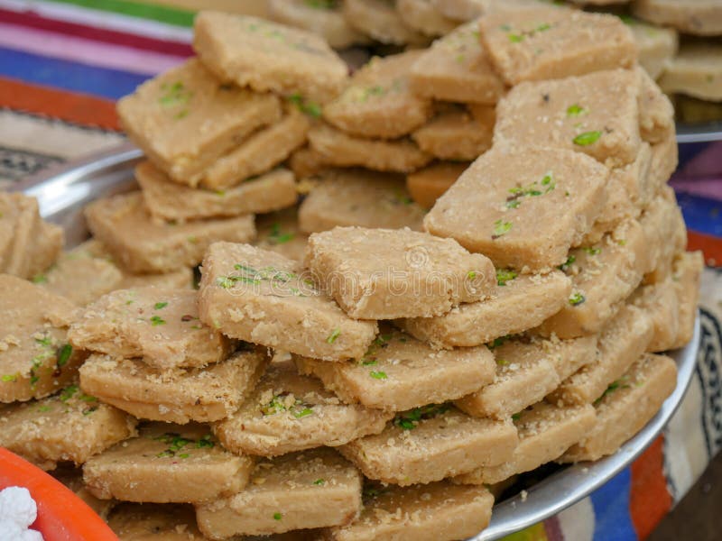 Besan Ki Chakki Or Besan Barfi A Traditional Sweet Dish In Rural
