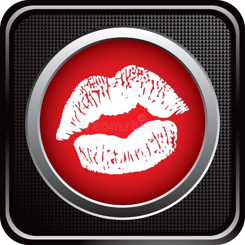 Besar Los Labios En Icono Checkered Negro Del Web Ilustración del ...