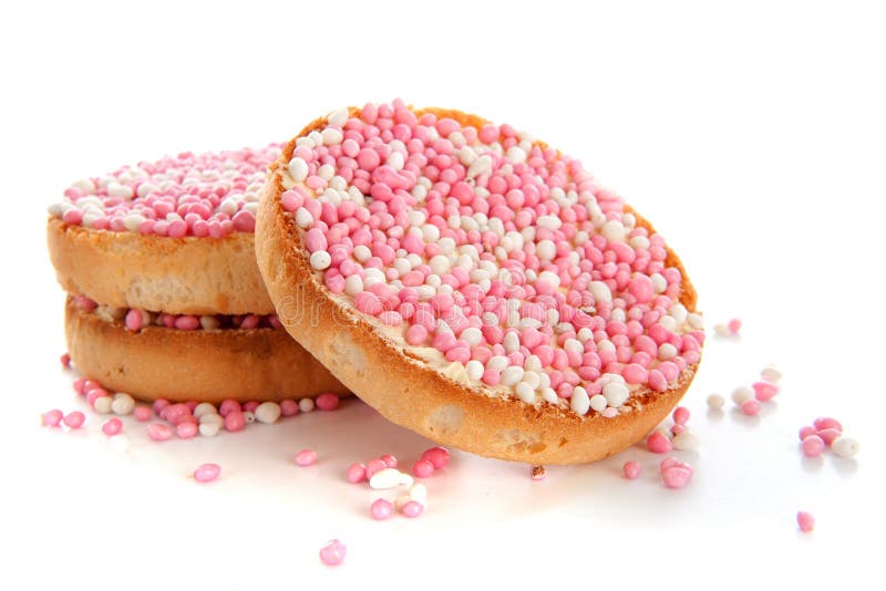 Ontmoete Beschuit muisjes stock afbeelding. Image of traditie - 32392055