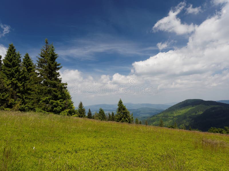 Beskidy stock photo. Image of poland, view, meadow, beskidyn - 95638316