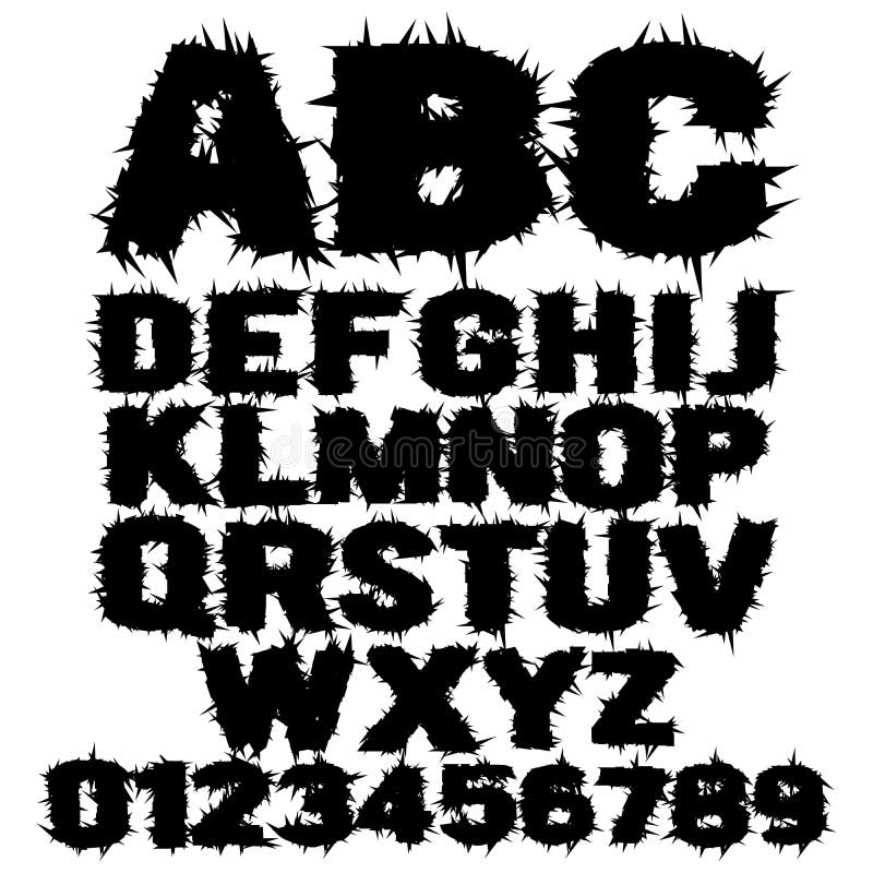 Enge Alfabetdoopvont De Letters, De Getallen En De Symbolen Van De ...