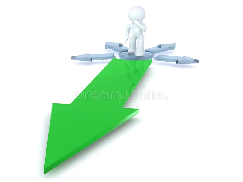 Besluitvorming Op Een Kruispunt Stock Illustratie - Illustration of ...