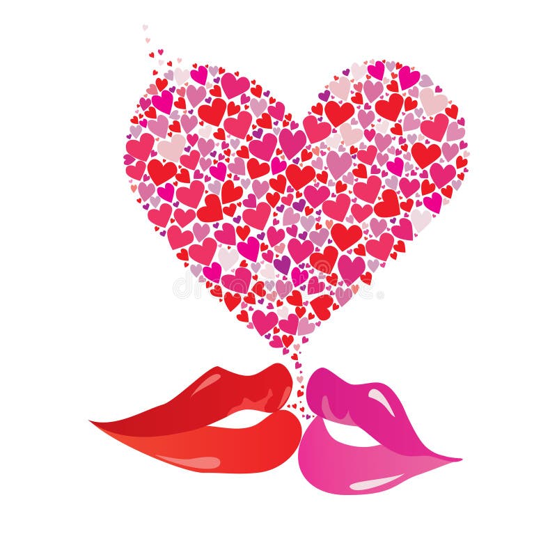 Beso ilustración del vector. Ilustración de febrero, ornamento - 7910827