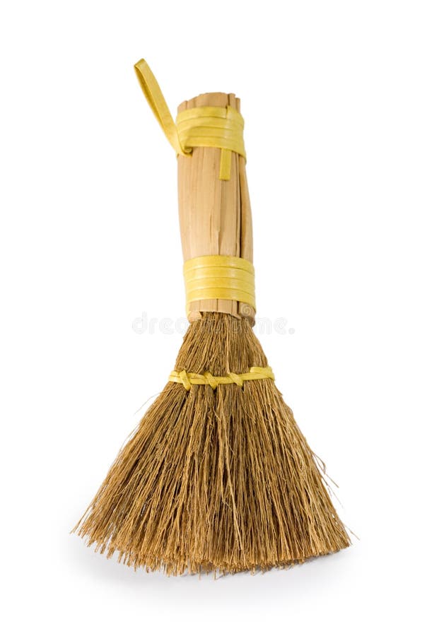 Old Style Broom Isolated Over White Background, Broomstick Stock Image ...
