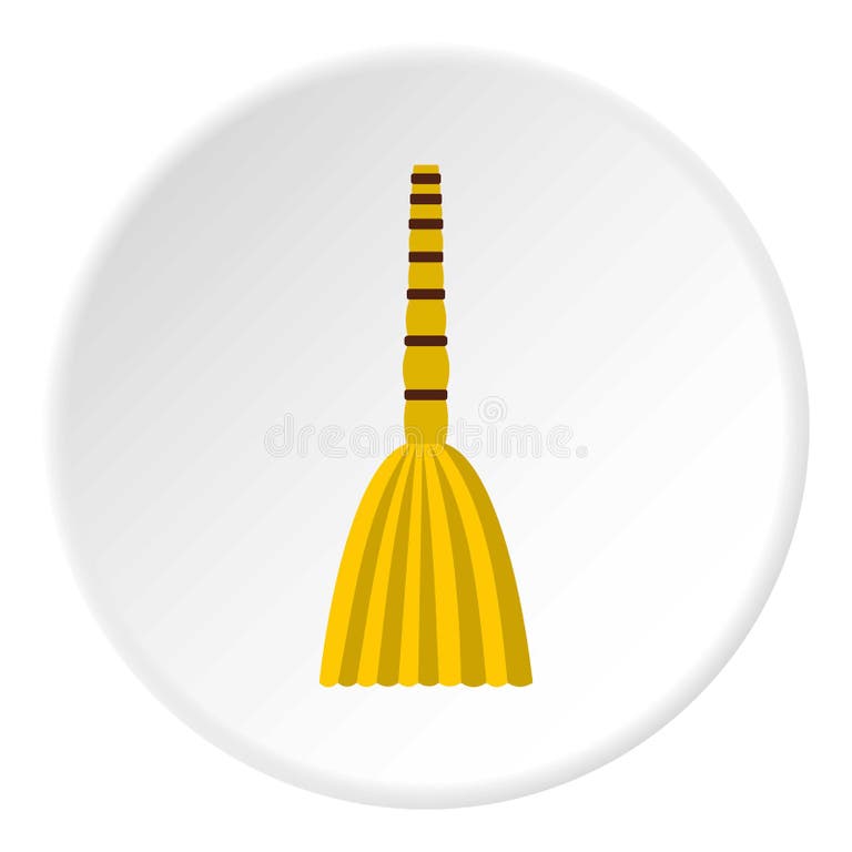 Besom icon circle stock vector. Illustration of besom - 95440524