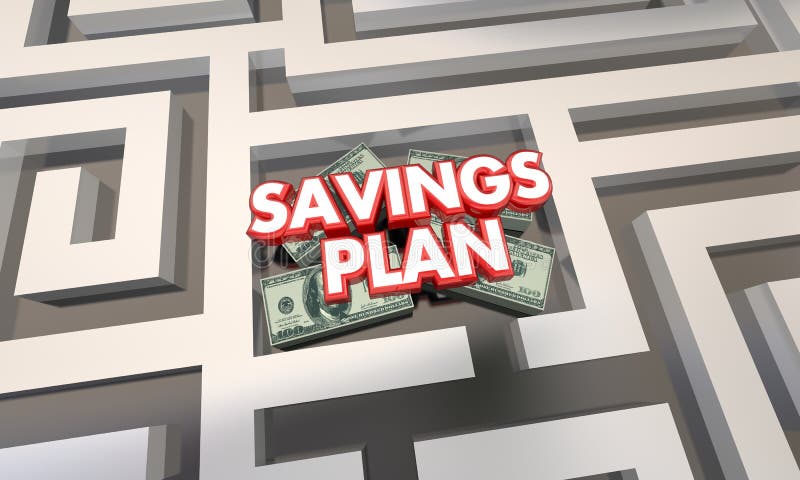 Besparingplan Maze Budget Grow Money Wealth Stock Illustrationer ...