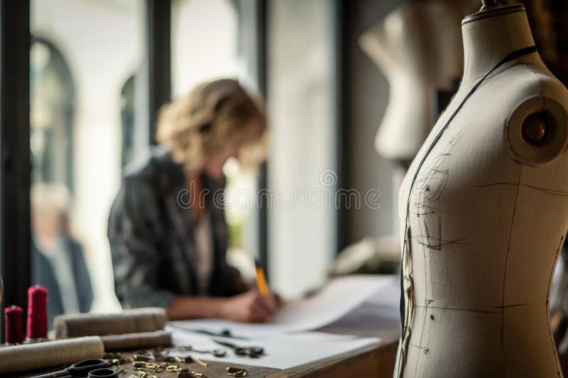 Bespoke Tailoring in a Workshop with a Designer Creating Custom ...