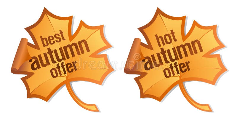 Autumn offer stickers. stock vector. Illustration of customer - 21015131