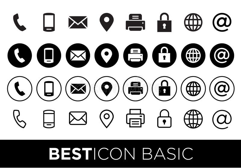 Basic app icon set stock vector. Illustration of design - 94905923