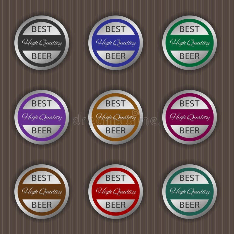 Set of Bright Beer Labels, Different Shapes Stock Vector - Illustration ...