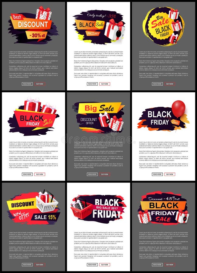 Best Black Friday, Web Pages with Text Sample Stock Vector ...
