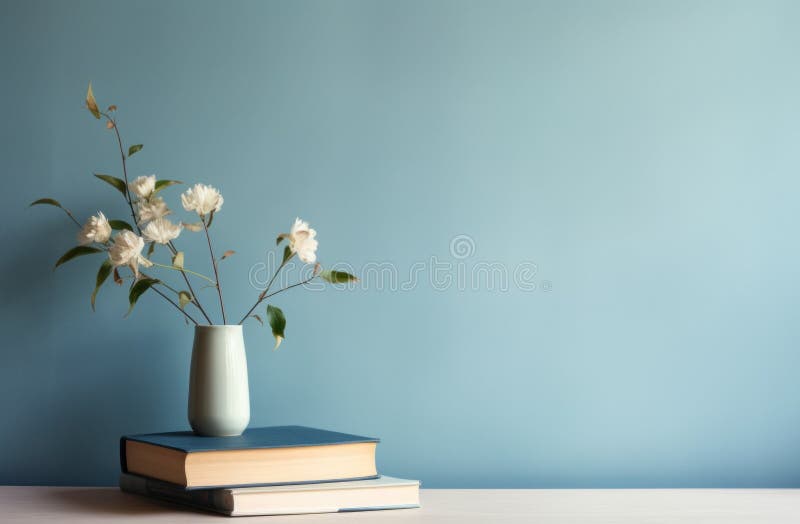 The Best Blue Books for Reading at Home Stock Photo - Image of home ...