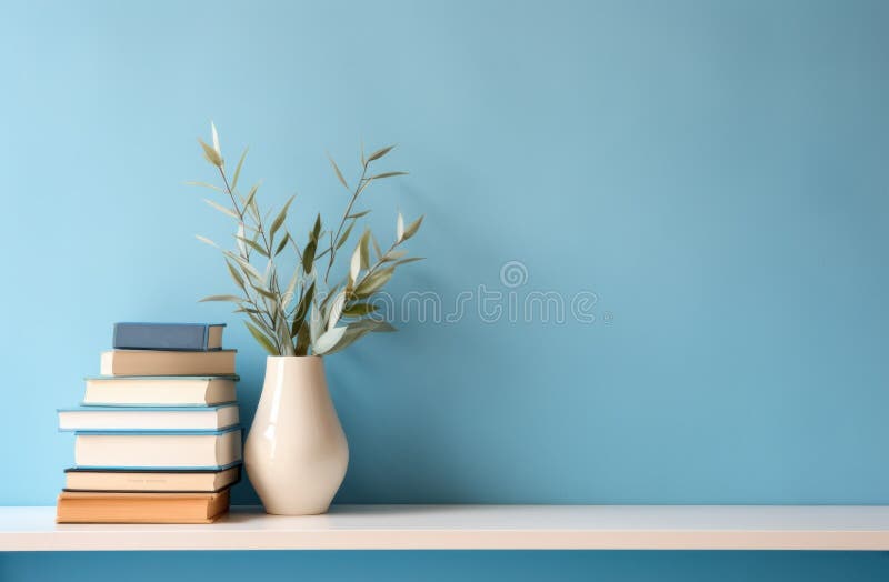 The Best Blue Books for Reading at Home Stock Image - Image of ...
