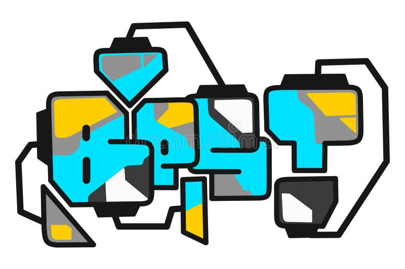 Best Blue Word Graffiti Text Sticker Illustration Stock Vector ...