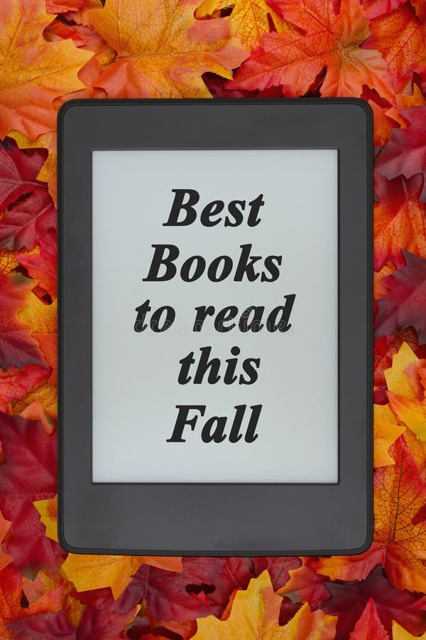 Suggested Fall Reading on an E-reader on Fall Leaves for Your Au Stock ...