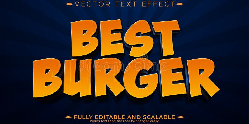 Best Burger Text Effect, Editable Food Text Style Stock Vector ...